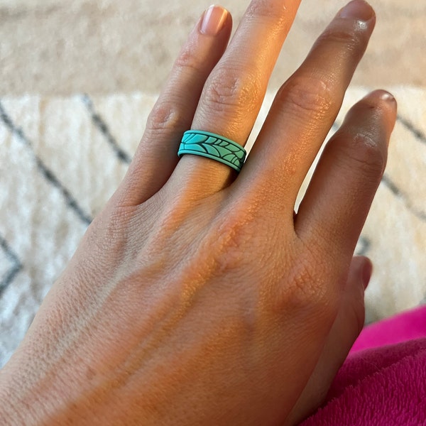 Pattered Silicone Rings, Stackable, Water Proof, Wedding, Eco Friendly ...