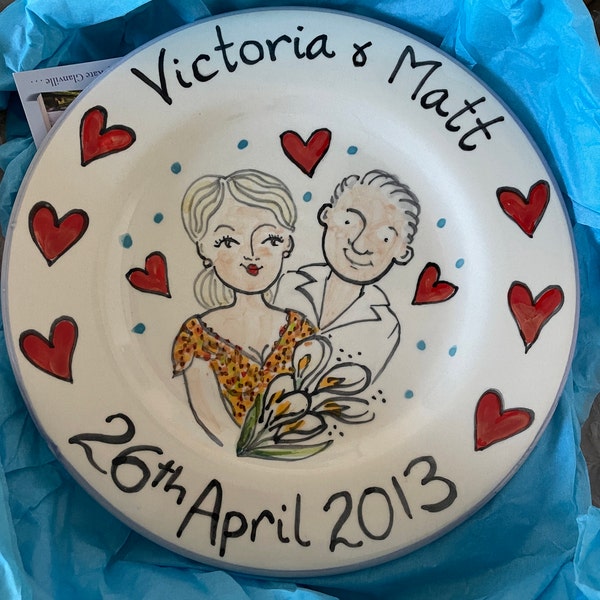 Personalised Ceramic Wedding Plate - Etsy