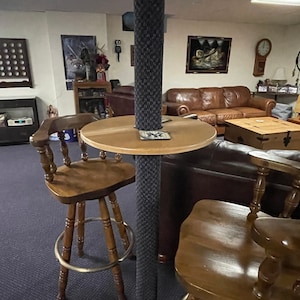 Basement Bar Pole Table Tray, Drink Shelf Wrap. Adjustable, Free ...