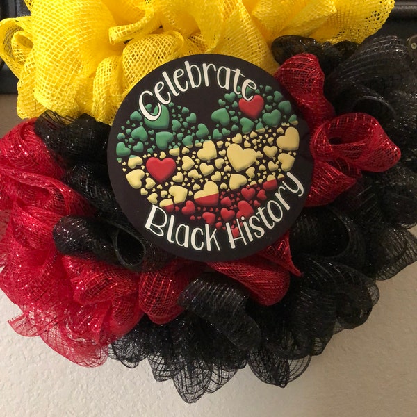 Celebrate Black History Wreath Sign, Black History Wreath Sign, Black ...
