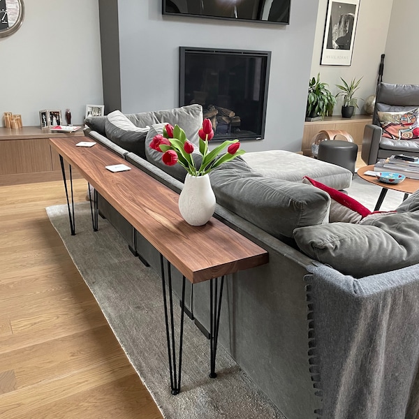 Customizable Solid Walnut Bar Table - Bar Top | Modern Bar W/o Stools ...