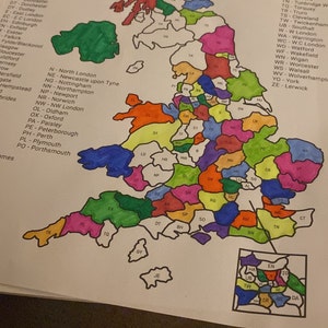 2 X A4 UK Postcode Map, Customised Title, Sales Map, Orders Map - Etsy UK