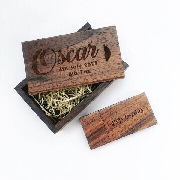 Wedding USB Box | Personalised Wood USB & Mini Flip Box 3.0 8gb/16gb ...