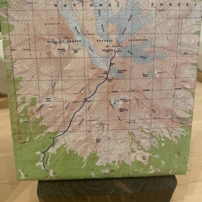Personalized Custom Trail or Location Map With Iron Easel Stand Unique ...