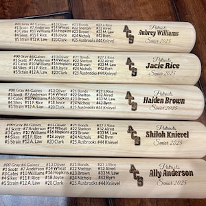 Custom Engraved Mini Baseball Bats / Senior Night Baseball Gift ...