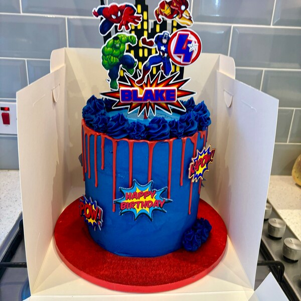 Superhero Cake Topper / Any Name / Any Age. - Etsy