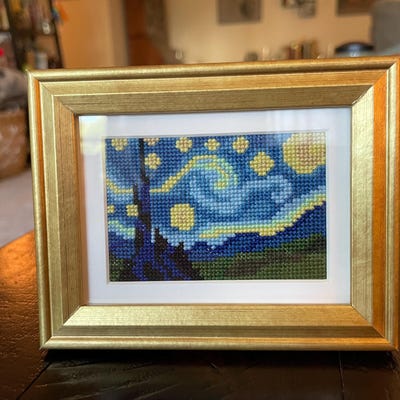 The Starry Night Mini Cross Stitch Pattern PDF, Small Mini Art ...