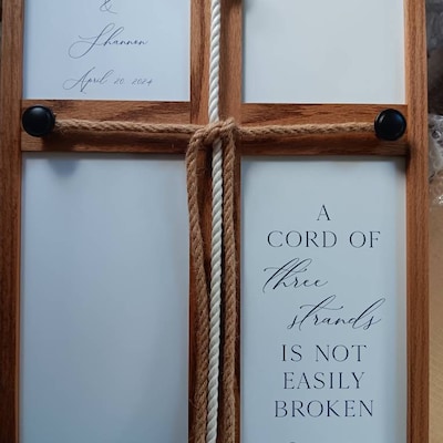 A Cord of Three Strands Unity Ceremony Braided Cord Cross Sign With ...