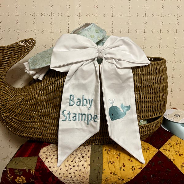 Hoco Blue Custom Embroidered Bouquet Wrap Sash Bow Prom Bouquet Sash ...