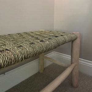 Solid Wood Bench and Natural Braiding - Etsy UK