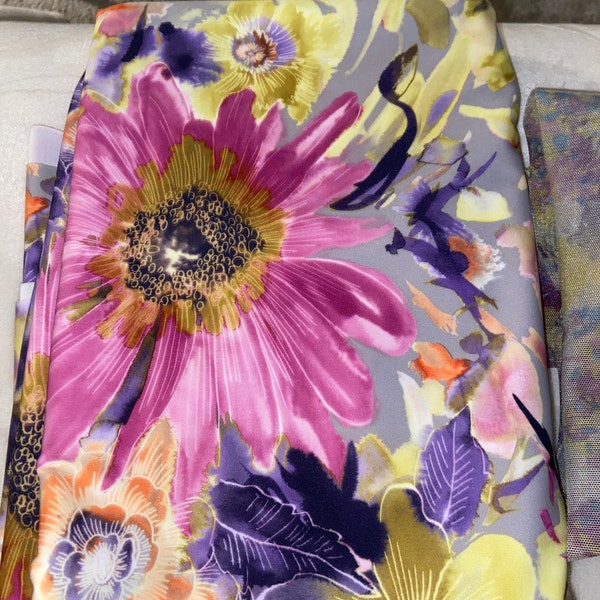 BTY Nylon Spandex Floral Print Mesh Fabric 60"w 4 - Etsy