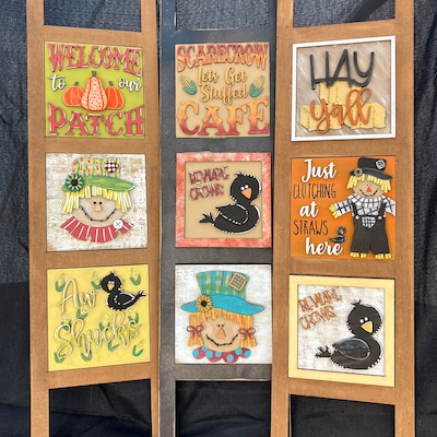 Scarecrow Fall Interchangeable Leaning Sign File SVG, Glowforge ...