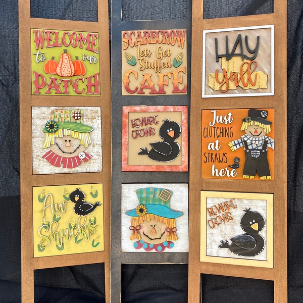 Scarecrow Fall Interchangeable Leaning Sign File SVG, Glowforge ...