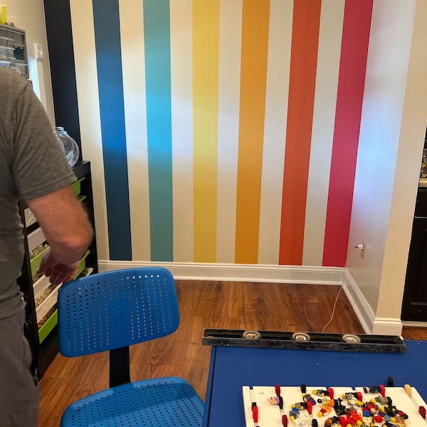 Retro Rainbow Stripes Wall Decals, Rainbow Wall Stickers, Nursery Room ...