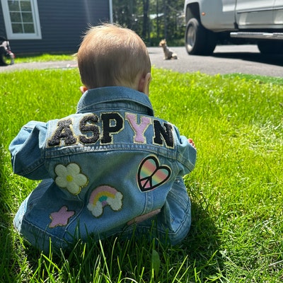 Personalized Girls Denim Jacket Crystal Jacket Name Jacket - Etsy