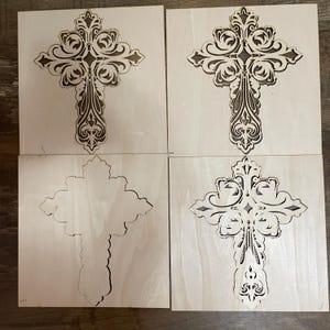 Cross Multilayer Svg,angel Wings Laser Cut File,3d Layered DXF ,cross ...
