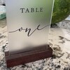 FROSTED Glass Look Acrylic Table Number Sign With Stands, Perspex ...