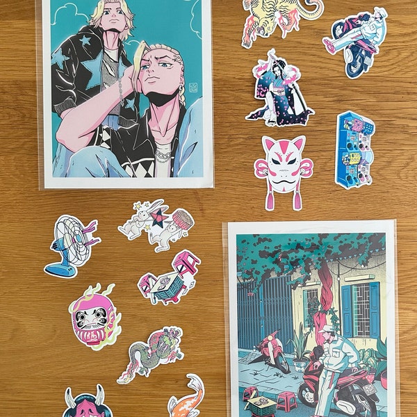 Anime Postcards | A5 | Illustration Poster, Aesthetic Anime Art Print ...