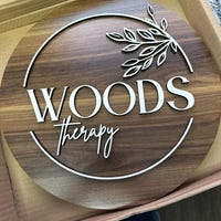 Personalized Wooden Logo Sign, Wooden Round Sign, Custom Wood Office ...