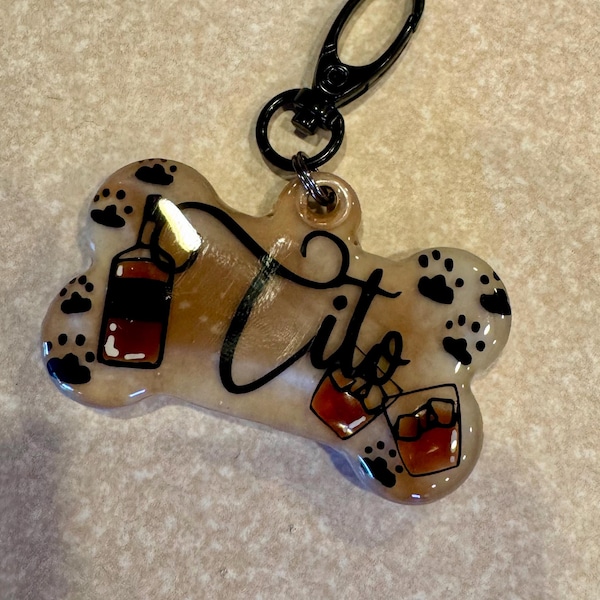 Royal Flakes | Resin Dog Name Tag (large) - Etsy
