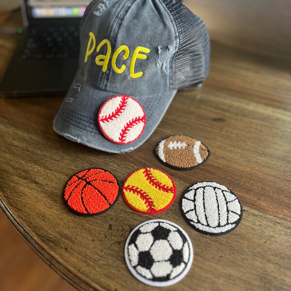 Chenille Sports Patch Set - Letterman Jacket Basketball Baseball Football Volleyball Softball ...