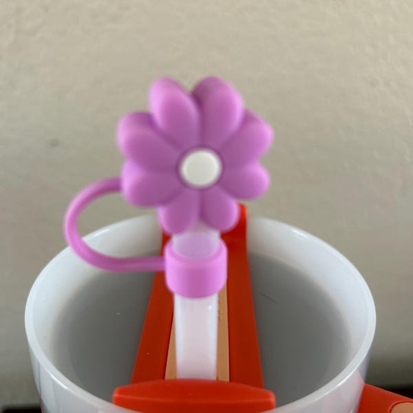 Retro Daisy Tumbler Straw Topper Floral Bottle Straw Cover Silicone ...