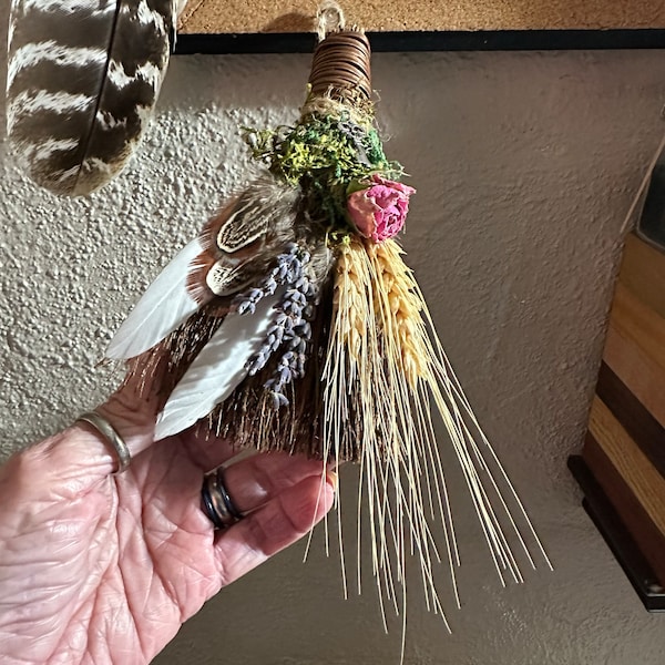 Floral Besom, Altar Broom, Pagan Decor. Witchy Home Decor. House ...