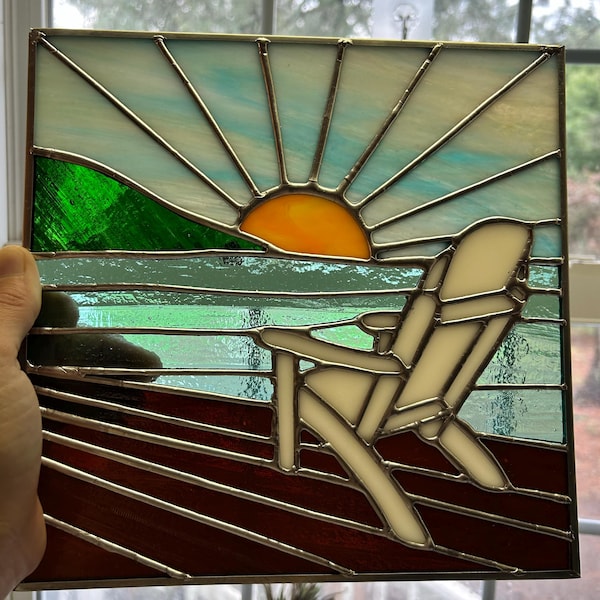 Stained Glass Pattern, Lake Scene, Digital Download, PDF SVG - Etsy
