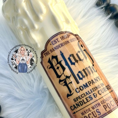 Black Flame Company Label Parody PNG Sanderson Sisters Witches Witch Halloween Candles Curses ...