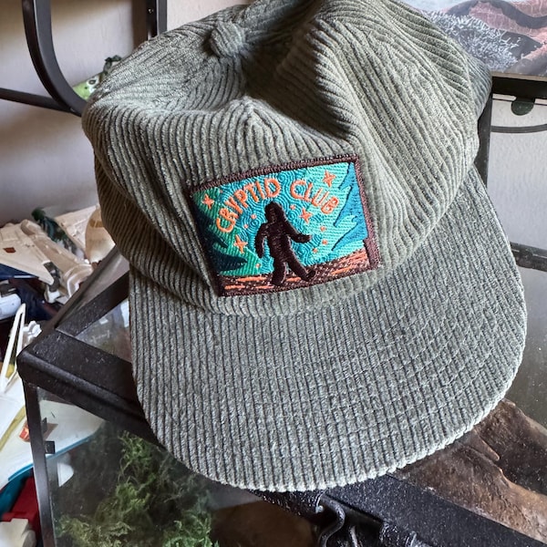 Bigfoot Cryptid Club 5-panel Corduroy Patch Hat - Etsy