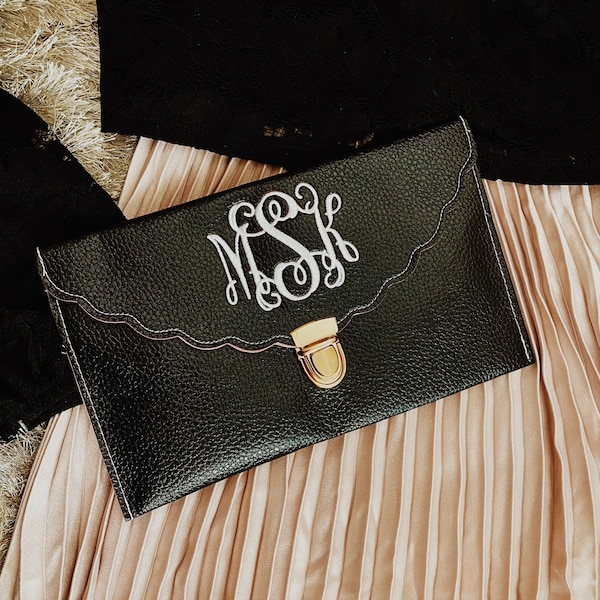 Monogrammed Clutch/crossbody Purse, Embroidered Bridesmaid Gift ...