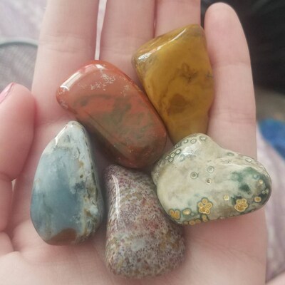 Ocean Jasper Tumbled Gemstones-tumbled Ocean Sea Jasper-polished Ocean ...