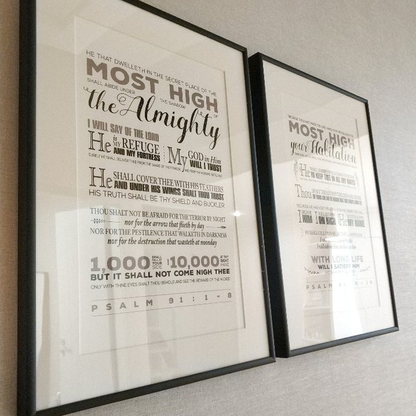 Psalm 91 Scripture Signs Printables, Psalms Based on Bible Verses KJV ...