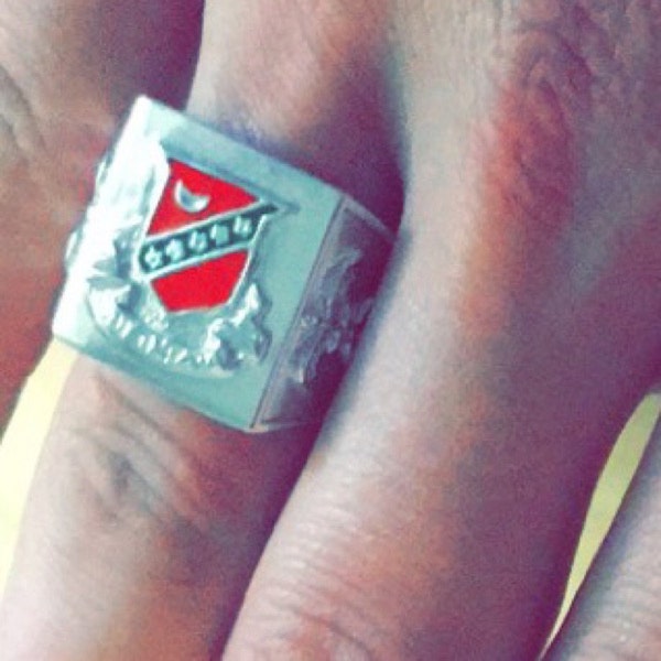 Kappa Sigma Sterling Silver Ring With Raised Crest and Red Enamel // ΚΣ ...