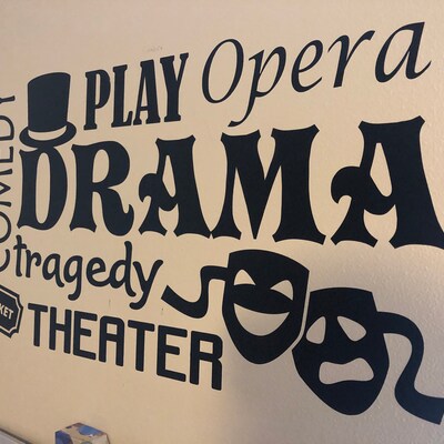 Classroom Wall Decal Drama Collage, Performing Arts Vinyl Wall ...