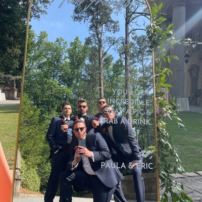 Hey Friends Wedding Decal / Customizable Design Names Mirror Window ...