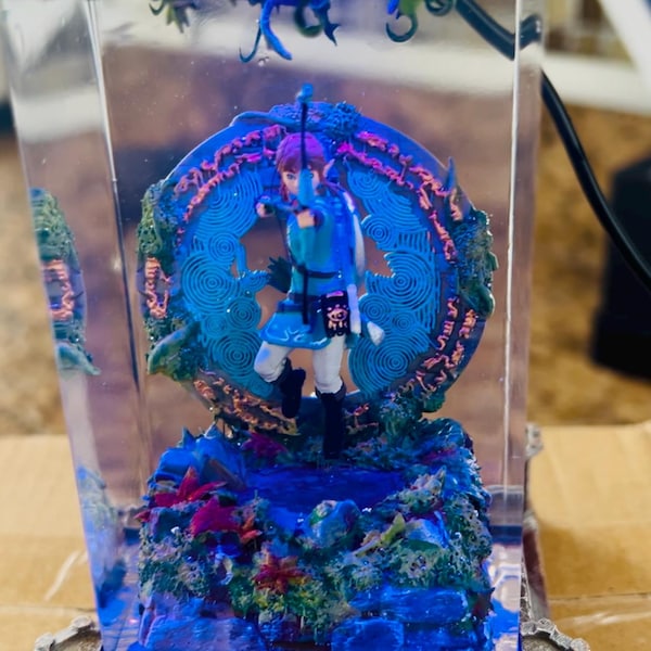 Shark Vs Kraken Fight Diorama Megalodon Hunting Ocean Theme Epoxy Lamp ...