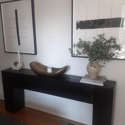 Modern Rustic Console Table Rich Walnut verified Etsy Seller - Etsy