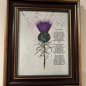Scottish Thistle Print, Robert Burns Poem, Scottish Gift, Scotland Gift ...
