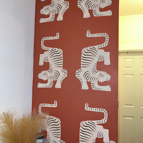 Tiger Wallpaper, Aztec Tiger Peel and Stick Wallpaper, Vintage Orange ...