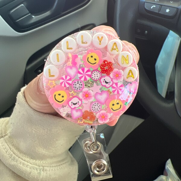 Sparkle Badge Reel, Flower Power Sparkle Badge Reel, Nurse Badge Reel ...