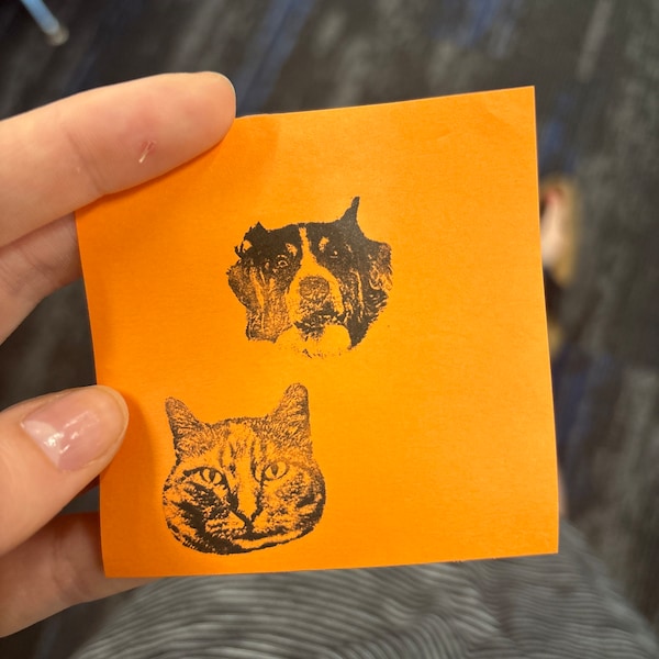Custom Pet Stamp Self Inking-cat Dog Portrait Pre Inked Stamp ...