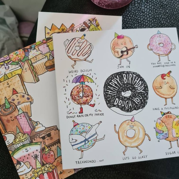 Happy Birthday Dough You * Donut Puns Birthday Card * Humour Funny ...