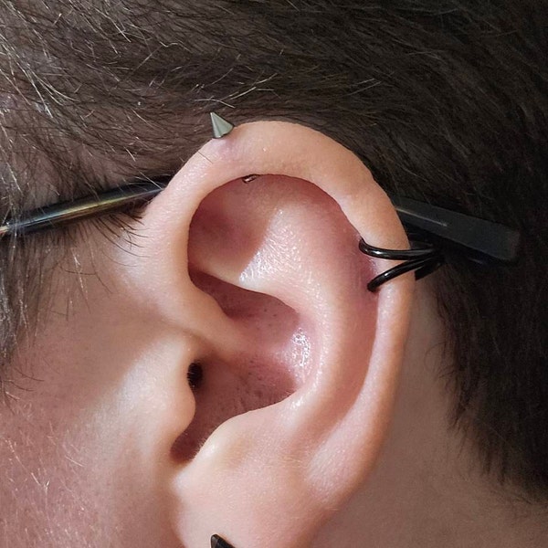 IMPLANT GRADE TITANIUM Threadless Push in Spike Top Flat Back Labret ...