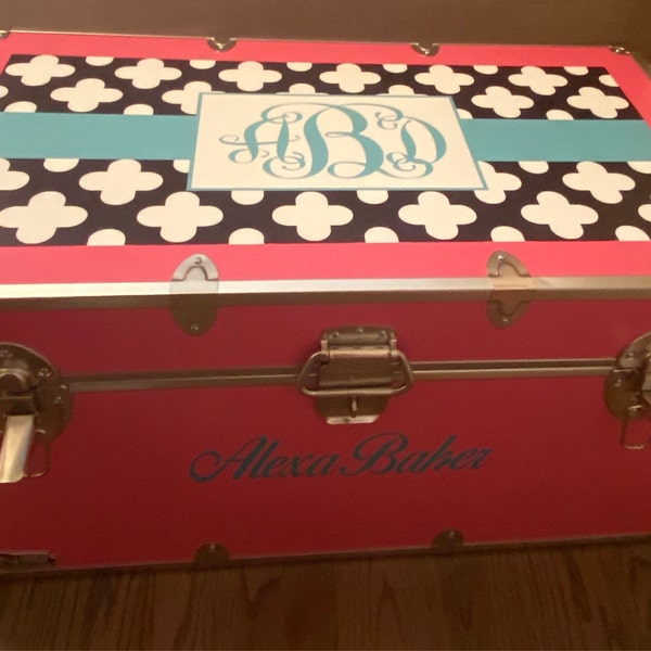 Cute Camp Trunk Design. Footlocker Decal. Personalized Trunk Decoration ...