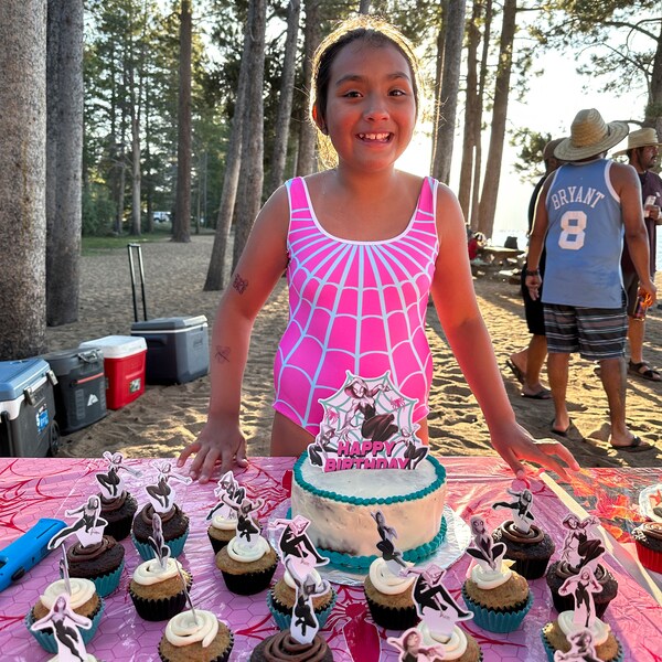 SPIDER GIRL BIKINI Recycled High-waisted Bikini Black and Red Spider ...