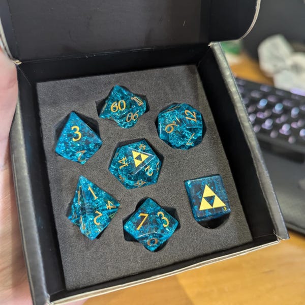 Natural Stone Dnd Full Dice Set| Tiger Eye Dnd Dice Set Sorcerer ...