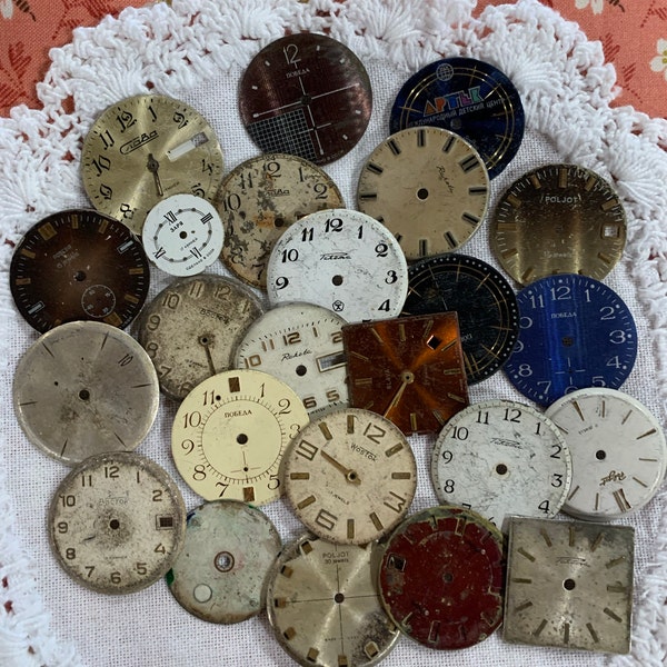 Vintage Watch Face Dials - Set of 20 - Old Watch Parts, Junk Journal ...