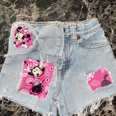 Free Hairbow/blue Jean Minnie Mouse Shorts/ Disneyland Trip - Etsy