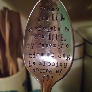 Stamped Silver Spoon, Love Poem, Gift for Him, Gift for Her, Stamped ...